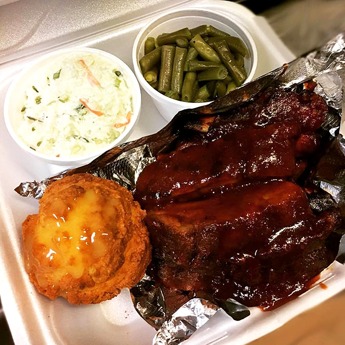 Glistening ribs that practically beg to be devoured, with sides that don't play second fiddle. The sauce alone deserves its own fan club.