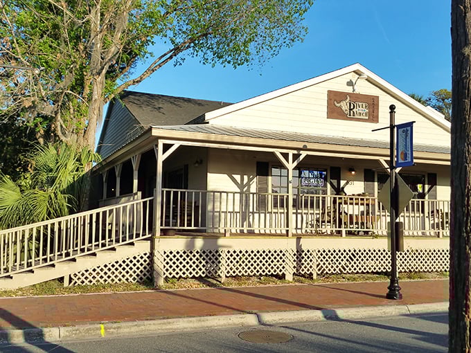 This unassuming porch at River Ranch Bar & Grill has hosted more retirement celebrations and "I-just-saw-my-first-manatee" toasts than anywhere in town.