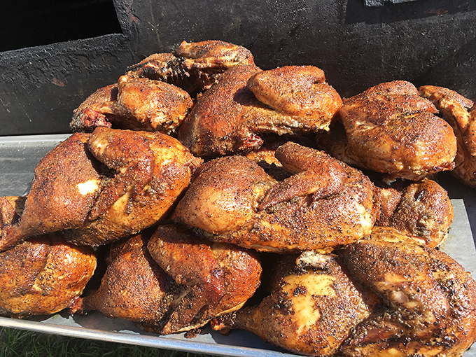 Golden-brown chicken that looks like it just won the poultry equivalent of a beauty pageant crown.