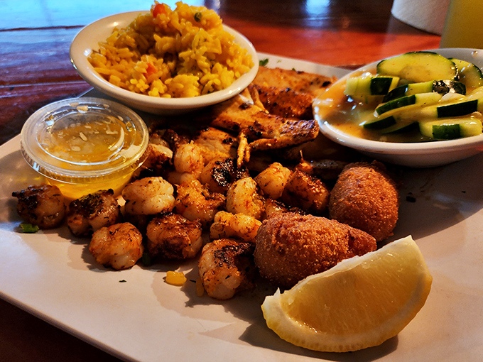 A plate that answers the eternal question: "How many shrimp is too many shrimp?" Spoiler alert: There's no such thing.