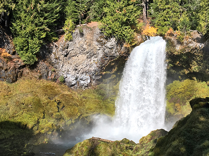Mother Nature showing off with waterfall dramatics. If this cascade were in Hollywood, it would have its own agent and Instagram influencer deals.