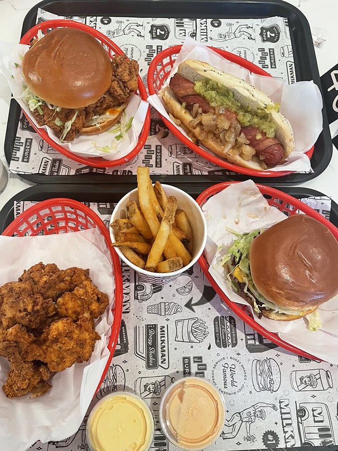 The spread that launches a thousand cravings&mdash;crispy chicken, loaded hot dog, and burgers that make Monday meetings suddenly bearable.