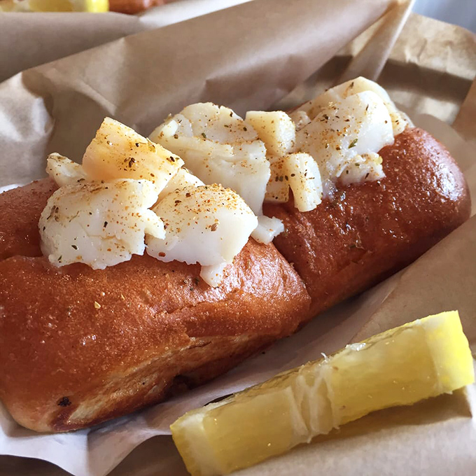 Butter-kissed roll meets sweet, tender seafood. Some romances are complicated; this one is refreshingly straightforward.