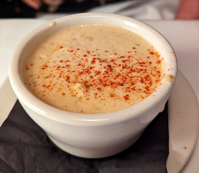 Creamy seafood bisque dusted with paprika&mdash;because sometimes before the main event, you need a proper opening act.