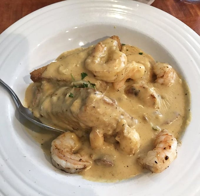 Plump shrimp swimming in velvety sauce atop a bed of creamy grits. If heaven had a taste, Southerners know it would be something exactly like this.