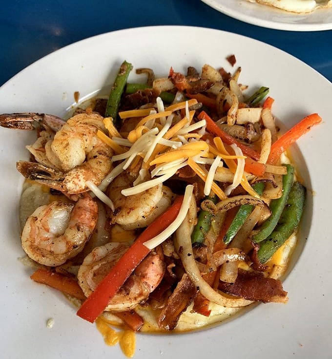 A colorful seafood stir-fry that brings together plump shrimp and garden-fresh vegetables. The cheese on top isn't traditional, but tradition never tasted this good.