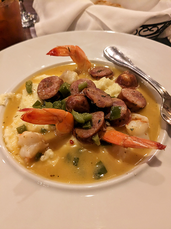 Shrimp and grits with andouille sausage&mdash;where New Orleans meets Maryland in a bowl that's worth crossing state lines for.