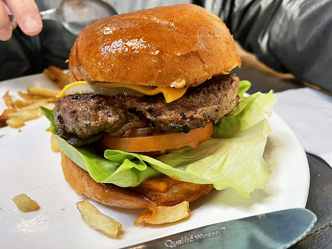 The Silver Star Burger stands tall and proud, like that one friend who always shows up perfectly dressed to every occasion. A beautiful sight to behold.