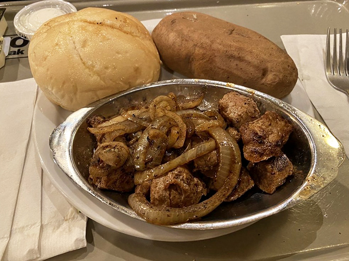 A sirloin cooked to perfection proves that great steaks don't need fancy presentations, just skilled hands and quality beef.