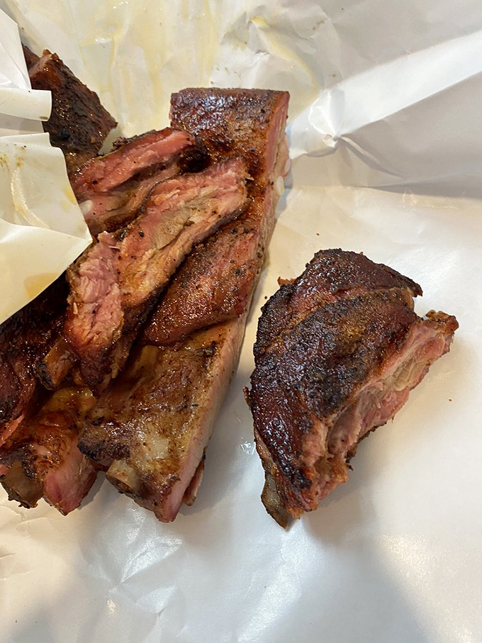 These spare ribs have that magical quality where the meat clings to the bone just enough to make you work for it&mdash;but not too hard.