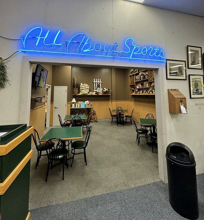 The "All About Sports" lounge recreates the golden age of sports bars and friendly competition.