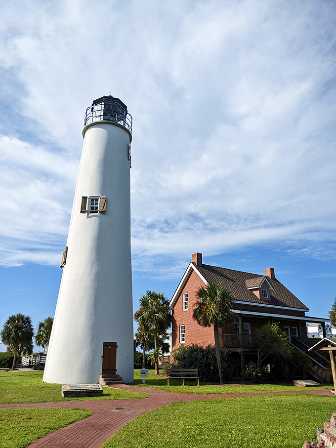 History rebuilt brick by brick&mdash;this lighthouse rose from hurricane ruins, proving that on St. George Island, even the landmarks have comeback stories.