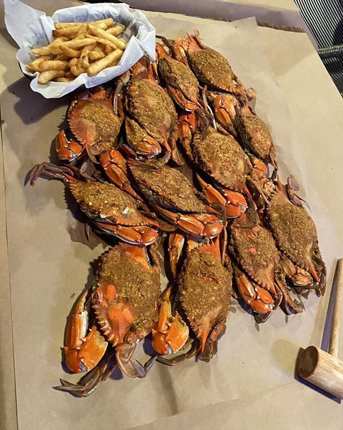 Seafood doesn't get more authentic than this&mdash;seasoned blue crabs piled high with fries, requiring both hands and zero inhibitions.