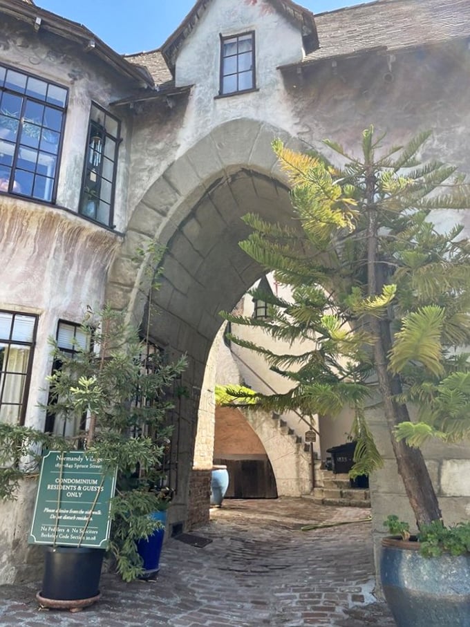 Not all who wander are lost, but you might happily lose yourself passing through this stone archway into a courtyard that whispers secrets of another time.