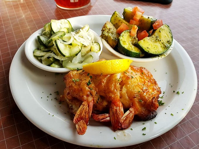 These stuffed shrimp aren't just a meal&mdash;they're an edible love letter from the Chesapeake Bay, accompanied by fresh vegetables that didn't dare upstage the star.