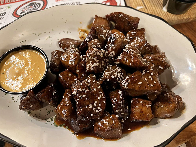 These teriyaki steak bites with sesame seeds aren't just appetizers &ndash; they're what would happen if Japan and Texas had a delicious love child.