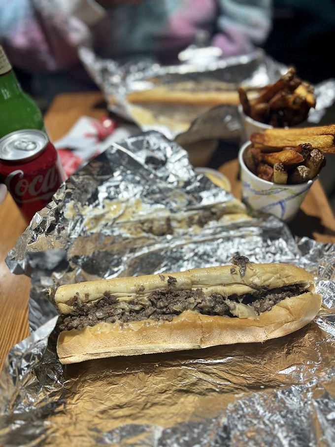 The Woodrow's Whiz Wit elevates the humble cheesesteak to art form status with ribbons of beef swimming in a sea of molten cheese.