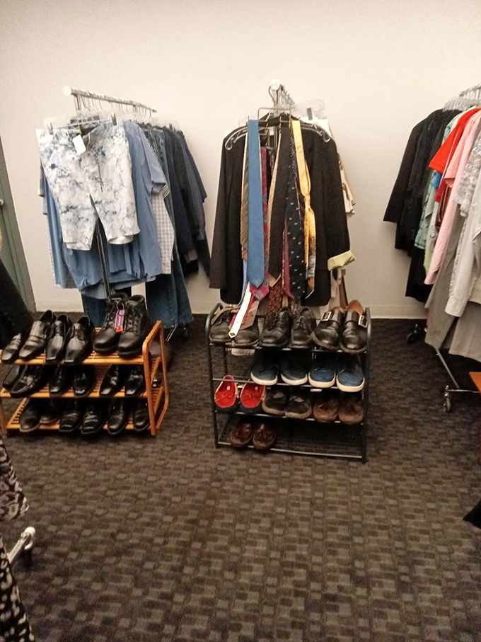 The men's section offers a curated selection of shirts, suits, and shoes. No more endless rack-shuffling to find that perfect blazer hiding between Hawaiian shirts.