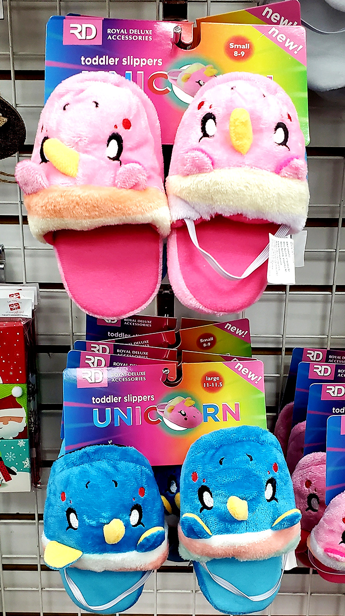 Unicorn slippers that would make any toddler squeal with delight. The pink ones are saying, "Take me home to tiny feet!" 
