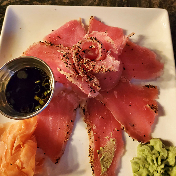 Tuna so fresh it practically introduces itself, artfully arranged with just the right accompaniments. This isn't just food&mdash;it's edible artwork.