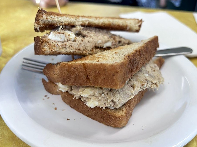 A proper sandwich deserves respect. This tuna on toast isn't just lunch&mdash;it's the opening act before the main event of frozen delights.