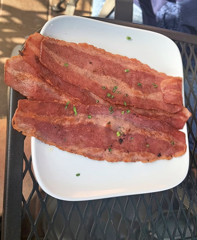 Bacon that's achieved that mythical state between crisp and chewy&mdash;the breakfast equivalent of hitting the lottery on your first try.