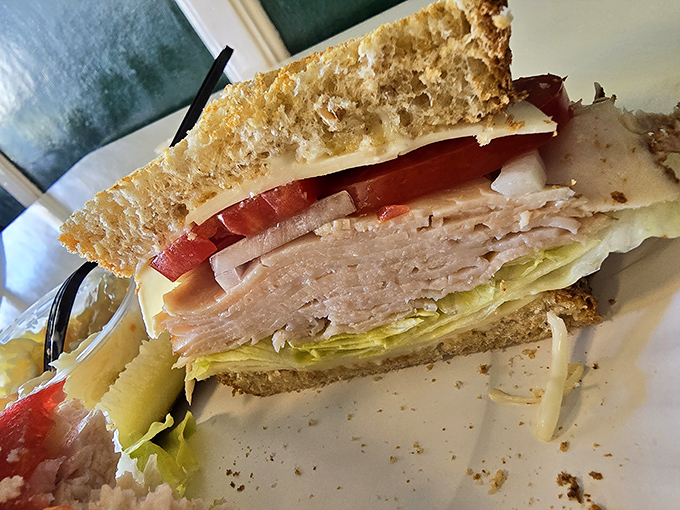 This turkey sandwich isn't just lunch&mdash;it's architecture. Notice how the layers create what engineers would call "the perfect bite distribution."