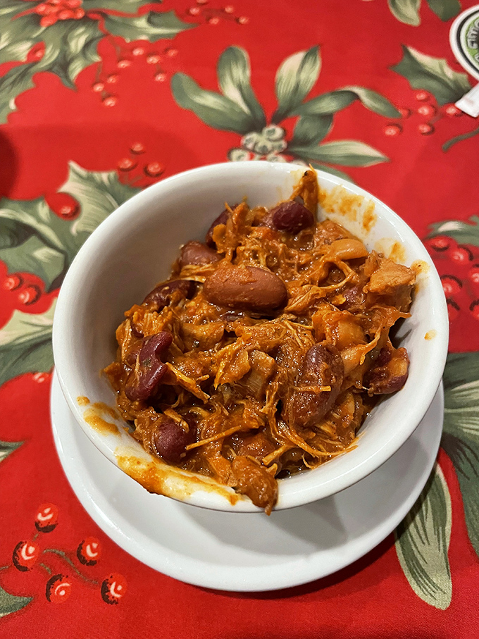 This isn't just chili &ndash; it's a warm hug in a bowl. Hearty beans and tender meat create the comfort food equivalent of finding money in an old jacket.