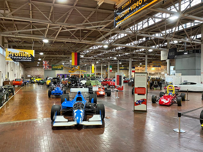 Formula cars and race machines stand at attention, ready for their checkered flag moment. Speed demons, your dreams are parked right here.