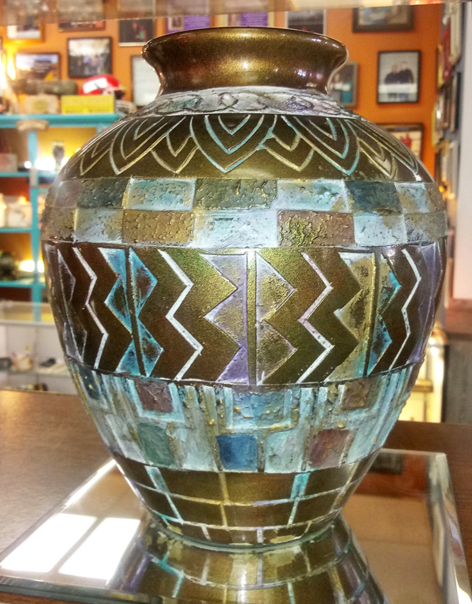 Southwestern artistry meets mid-century design in this statement vase that would cost ten times more in a Phoenix boutique.