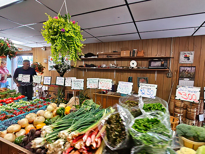 Nature's jewelry box on display: vibrant produce arranged with the care of an artist and priced with the practicality of a farmer.