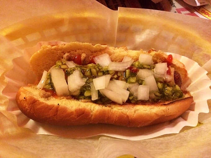Even vegetarians get their moment in the spotlight at O'Betty's, where meatless doesn't mean joyless. This veggie dog brings the flavor without the guilt.