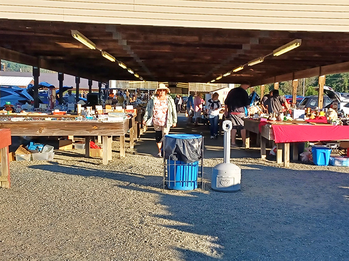 Sunlight streams through the market's covered areas, creating the perfect lighting to spot that must-have treasure hiding in plain sight.