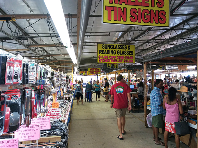 Sunglasses, belts, and endless possibilities line these corridors of commerce where the thrill of the hunt keeps shoppers returning weekend after weekend.