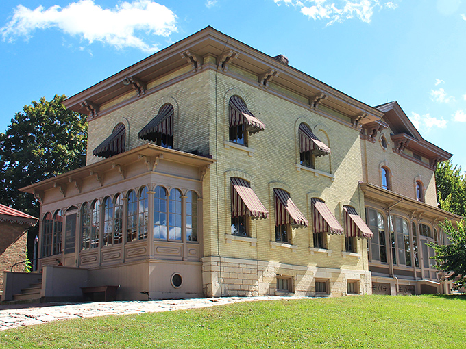 Villa Louis showcases the elegant architectural flourishes of a bygone era, complete with cream-colored brick that practically glows in the sunshine.