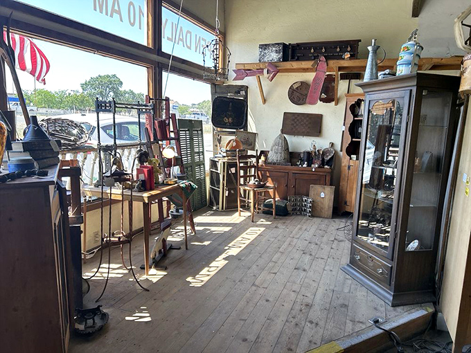 Sunlight streams through windows onto furniture that's seen more decades than a Rolling Stones reunion tour.