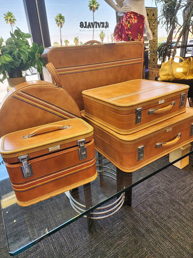 The luggage collection that screams "I'm starring in my own vintage travel movie!" Perfect for storage or creating that Wes Anderson vibe.