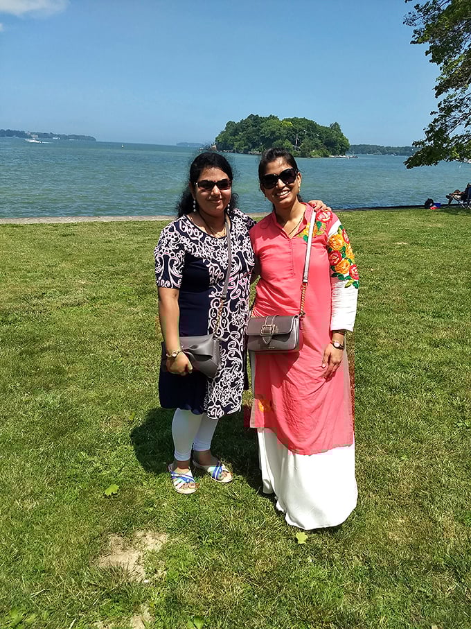 A perfect day at the park captured in colorful outfits and genuine smiles. Lake Erie's beauty makes everyone a natural photographer.