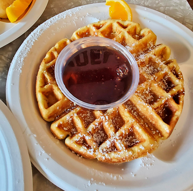 A waffle that's achieved the perfect balance between crisp exterior and fluffy interior&mdash;the holy grail of breakfast architecture.
