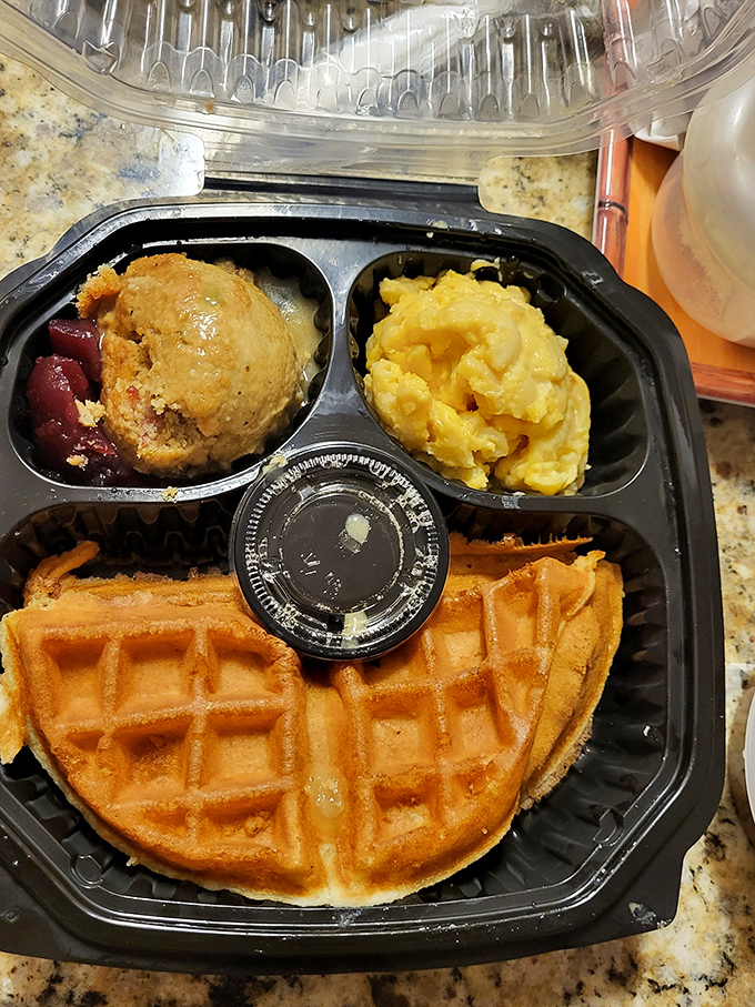 Whoever decided chicken and waffles belong together deserves a Nobel Prize. Sweet meets savory in this plate of pure genius. 