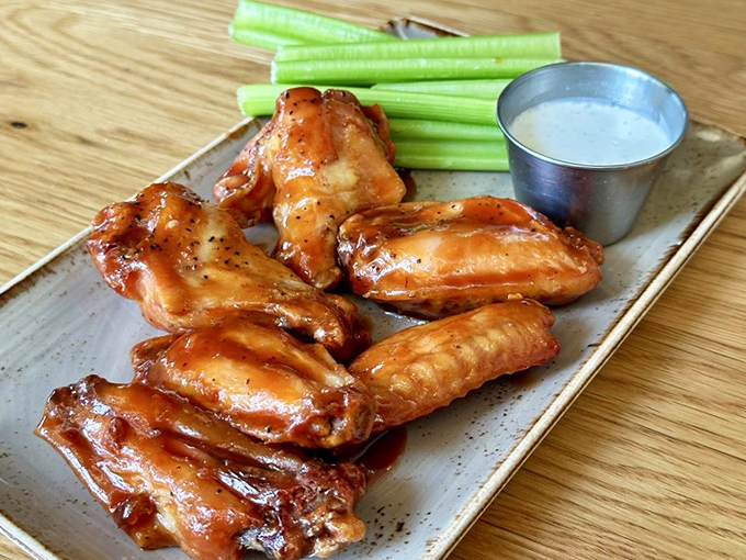 Wings that make you wonder if chickens have been holding out on us all these years. Glossy, sticky, and demanding to be devoured.