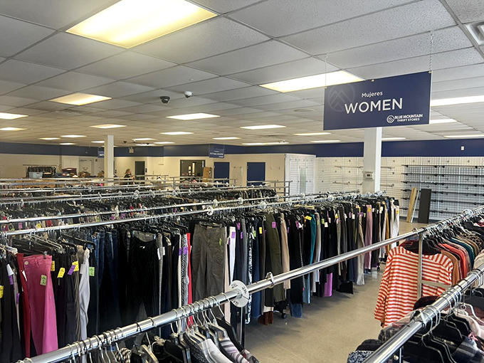 Women's clothing organized with military precision. The thrill of the hunt without having to machete your way through retail jungle.