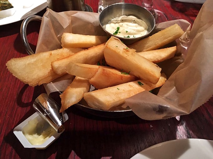Yuca fries &ndash; Cuba's answer to French fries &ndash; arrive golden and crisp, ready for their ceremonial dip in that garlicky sauce of the gods.