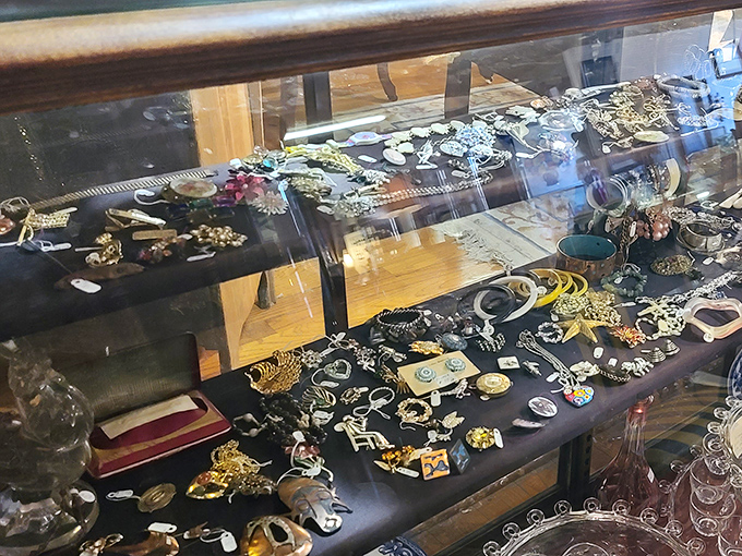 Treasure chest alert! This jewelry case contains someone's future heirloom, just waiting for the right person to give it a second life.