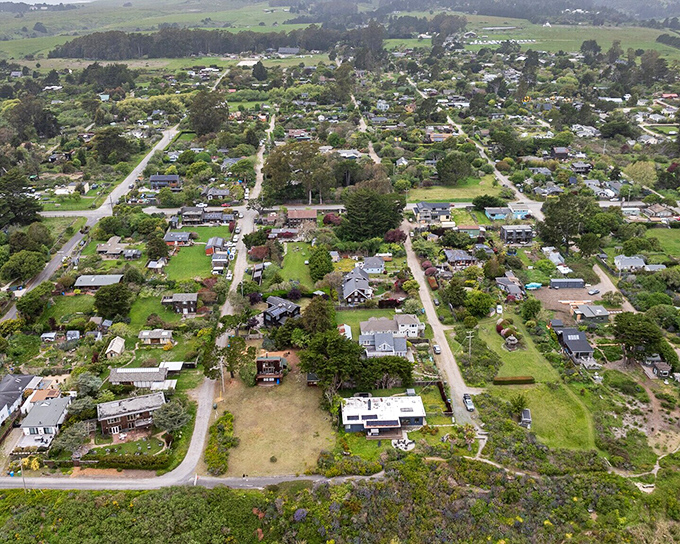 The town that sprawl forgot. Bolinas maintains its village feel with homes tucked between trees and connected by winding roads.