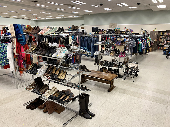 The shoe department rivals Imelda Marcos' closet, with footwear for every occasion from beach walks to boardroom meetings.