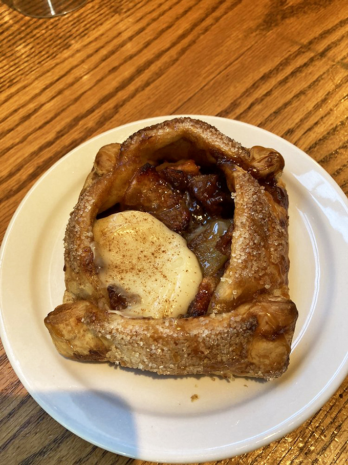 Meet the star of our show: apple pie reimagined as a rustic galette with cinnamon-dusted apples that would make grandma both proud and jealous.