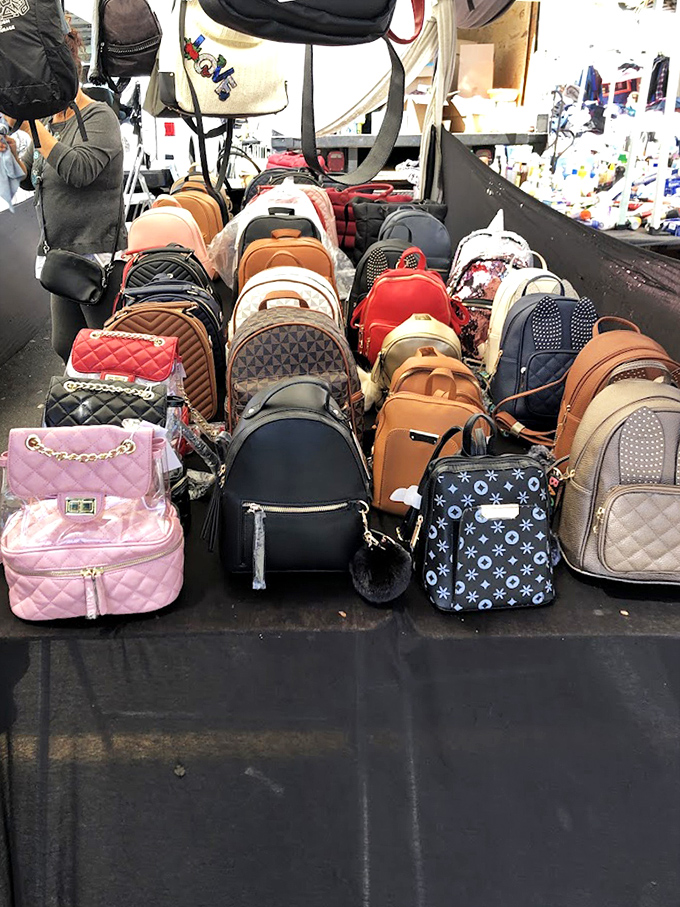 Handbag heaven! Like a fashionable game of "Where's Waldo?" except you're searching for the perfect purse among hundreds of contenders. 