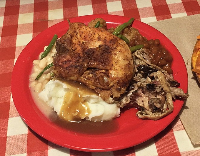 A plate that tells Tennessee's culinary story &ndash; perfectly seasoned chicken, cloud-like mashed potatoes, and sides that make vegetables the star, not the obligation.