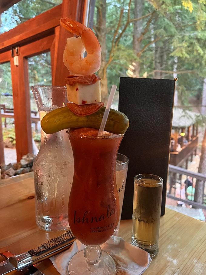 Not just a Bloody Mary&mdash;it's a liquid appetizer. That garnish skewer could qualify as a small meal in lesser establishments.